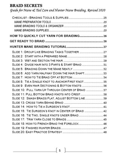 Digital Guide For Mane Tail Care And Hunter Mane Braiding Braid Secrets